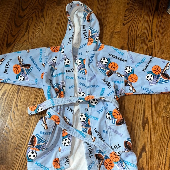 Frette | Pajamas | Frette Kids Hooded Towel Blue With Sports Themes ...